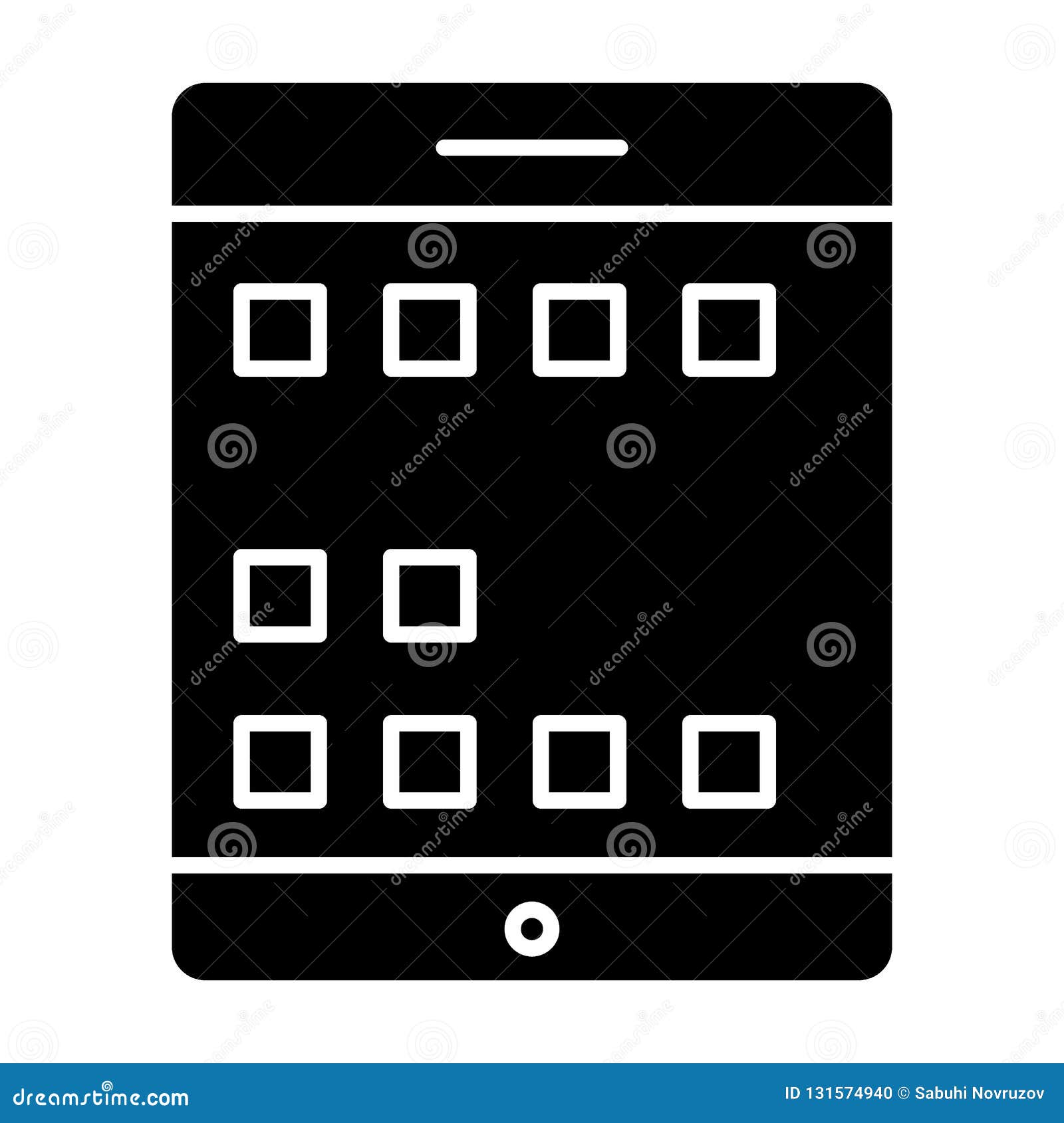 Tablet Screen Solid Icon. Digital Tablet Vector Illustration Isolated ...