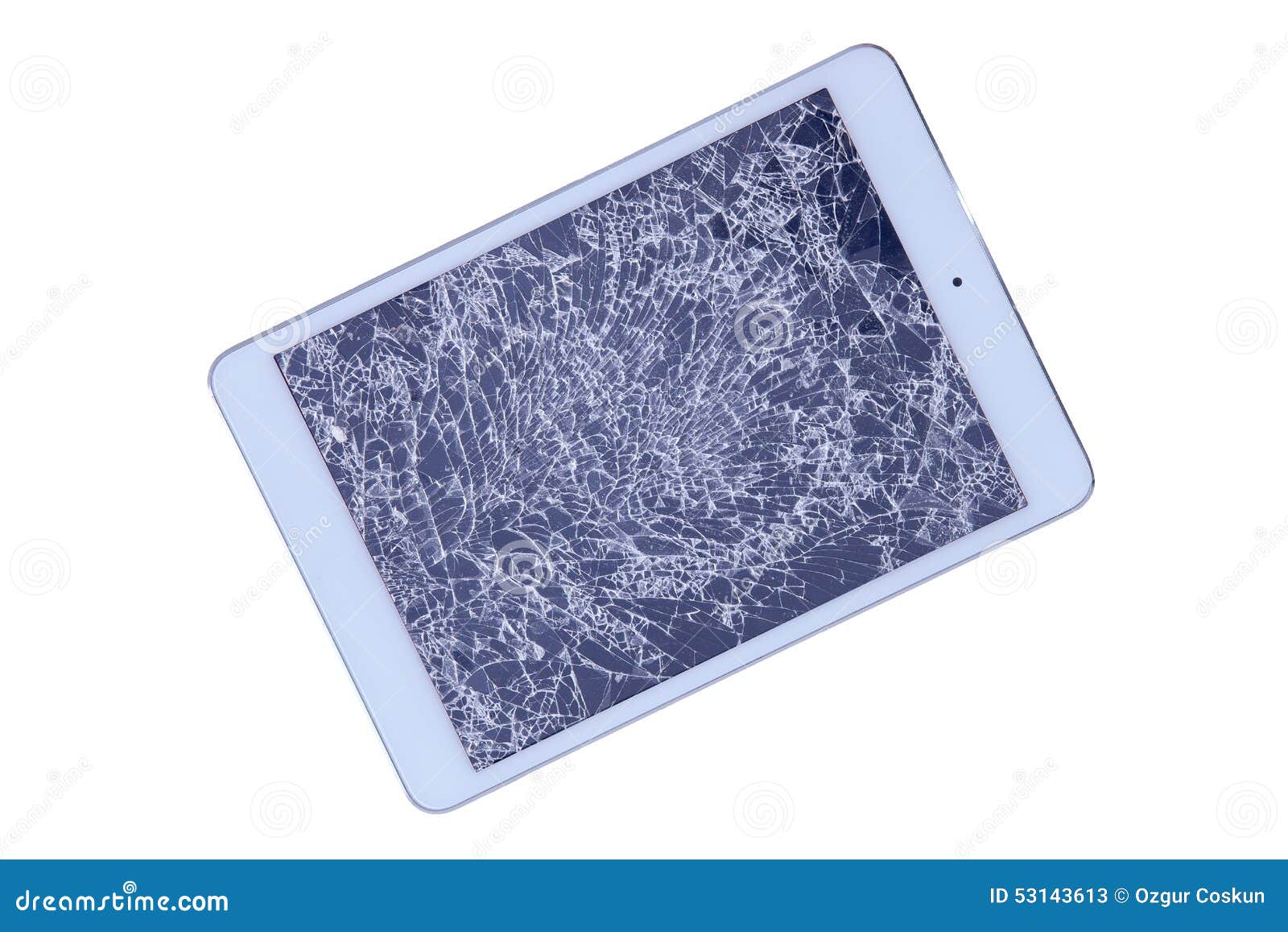 Tablet with a Shattered Screen Stock Image - Image of isolated ...