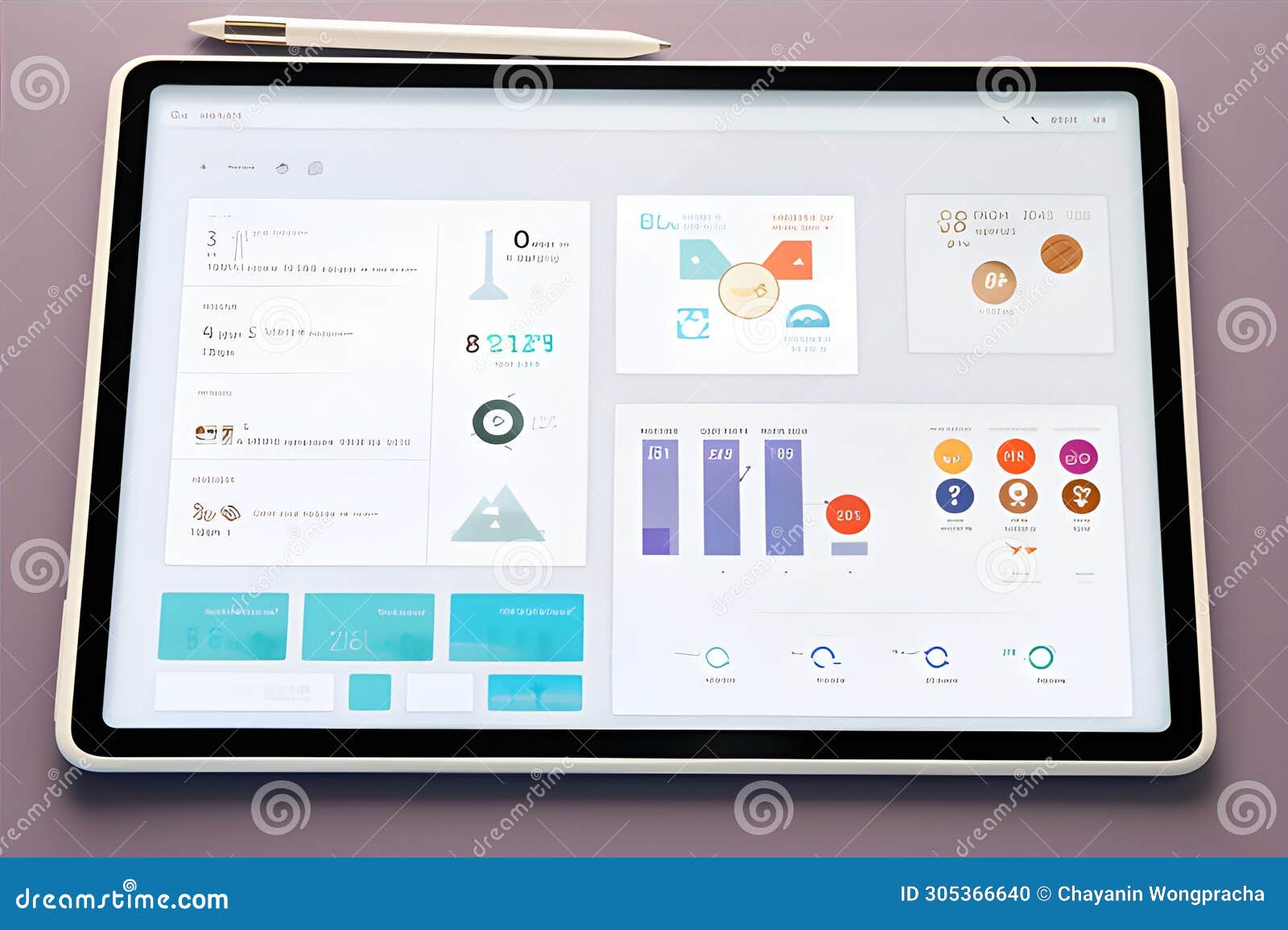 Tablet Showing a Blank White Mockup Dashboard for a Note Taking App. AI ...