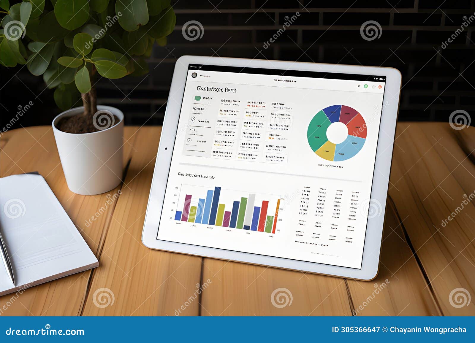 Tablet Showing a Blank White Mockup Dashboard for a Note Taking App. AI ...