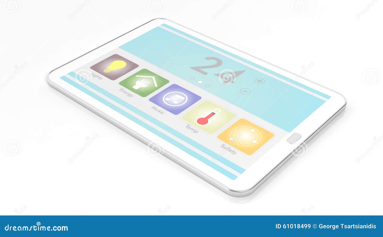 Tablet with Smart Home Remote Control Screen Stock Illustration ...