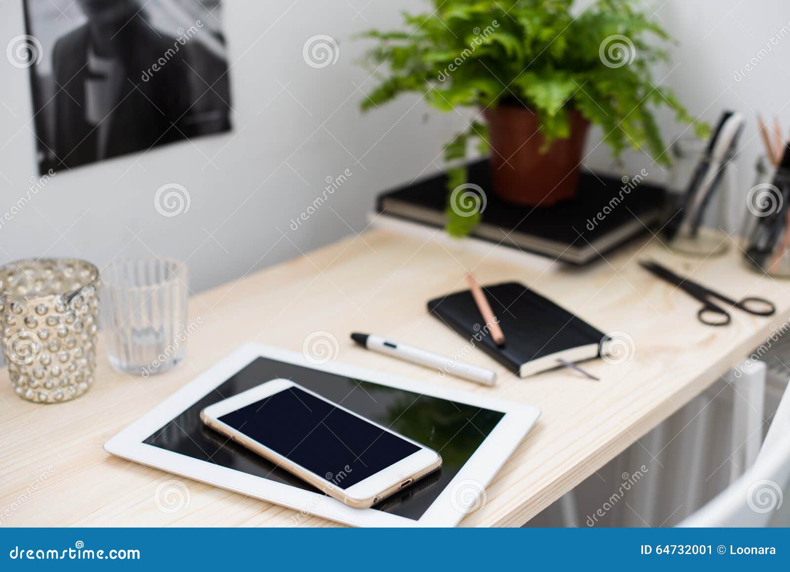 Tablet and Smartphone on the Working Table Stock Image - Image of ...
