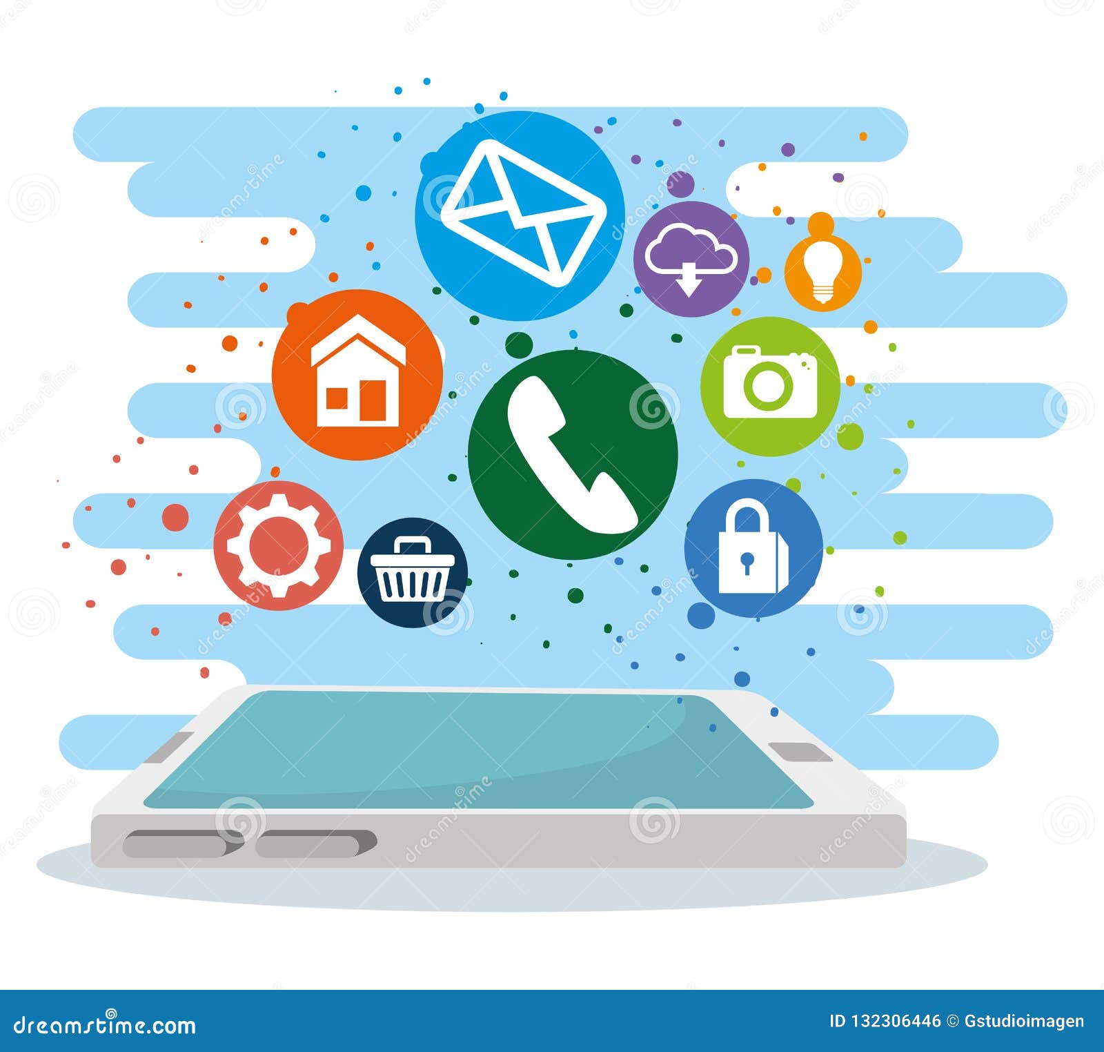 Tablet with Social Digital Apps Technology Stock Vector - Illustration ...