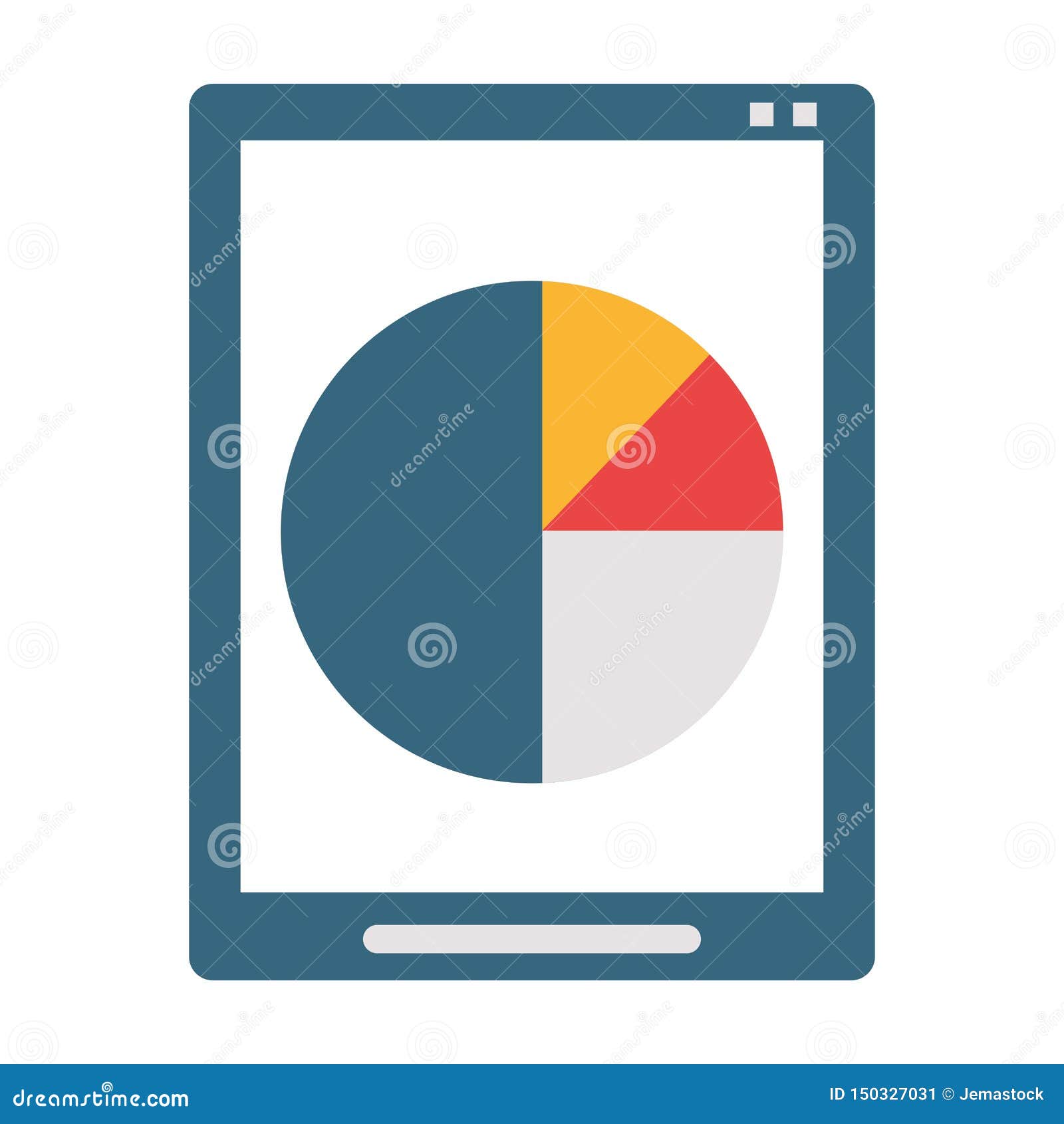 Tablet with Statistics Pie Graph Stock Vector - Illustration of ...