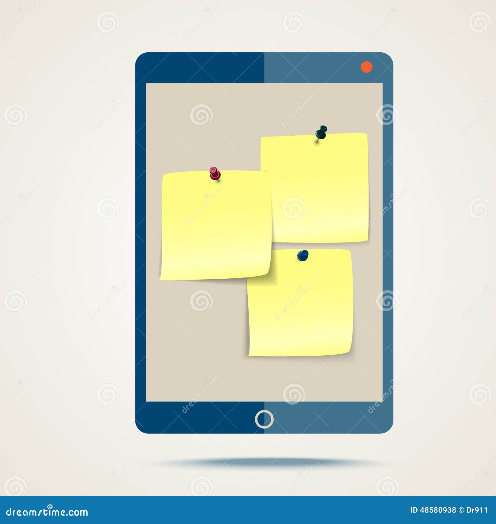 Tablet and stickers stock vector. Illustration of organizer - 48580938