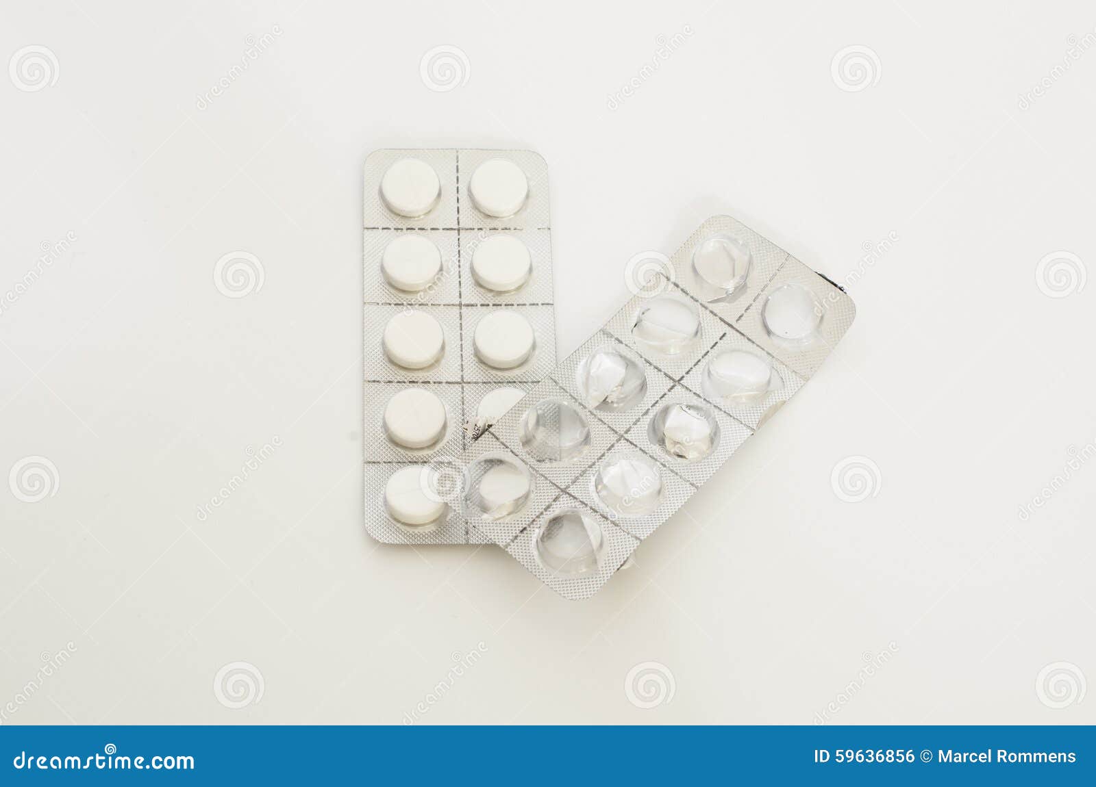 Tablet Strips, Full and Empty Stock Photo - Image of capsule, strip ...