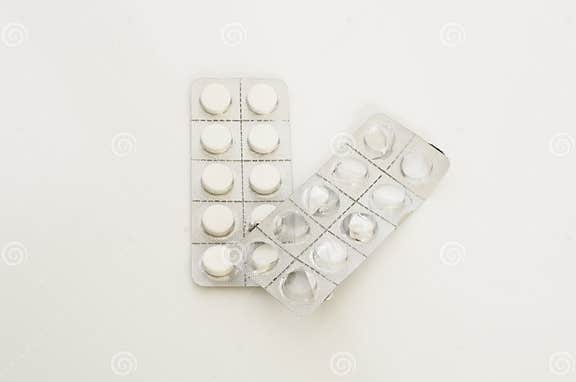 Tablet Strips, Full and Empty Stock Photo - Image of capsule, strip ...