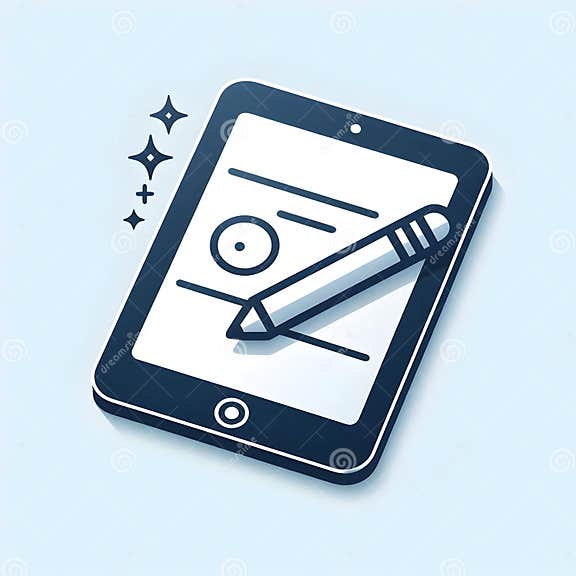 Tablet and Stylus Vector Concept As an Image of a Tablet and Stylus ...