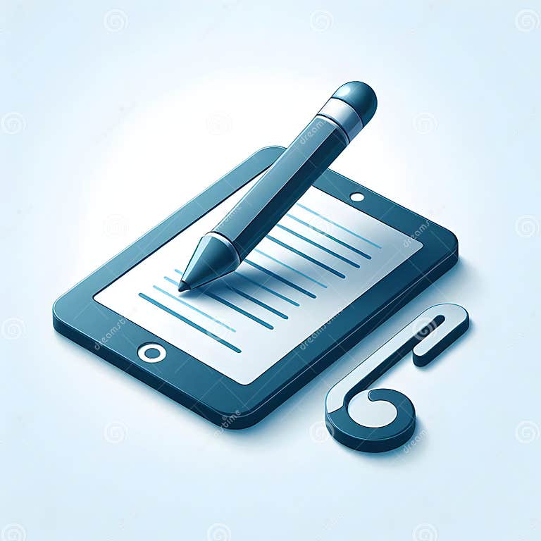 Tablet and Stylus Vector Concept As an Image of a Tablet and Stylus ...