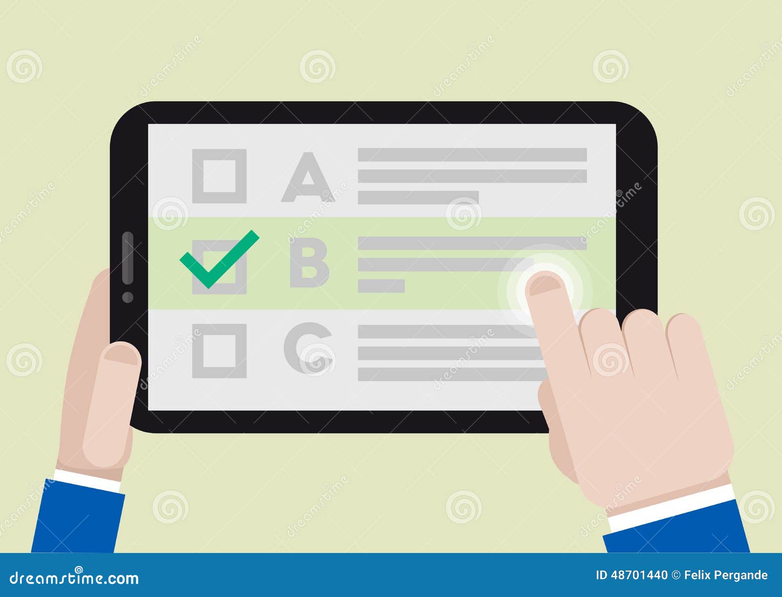 Tablet Survey stock illustration. Illustration of choosing - 48701440