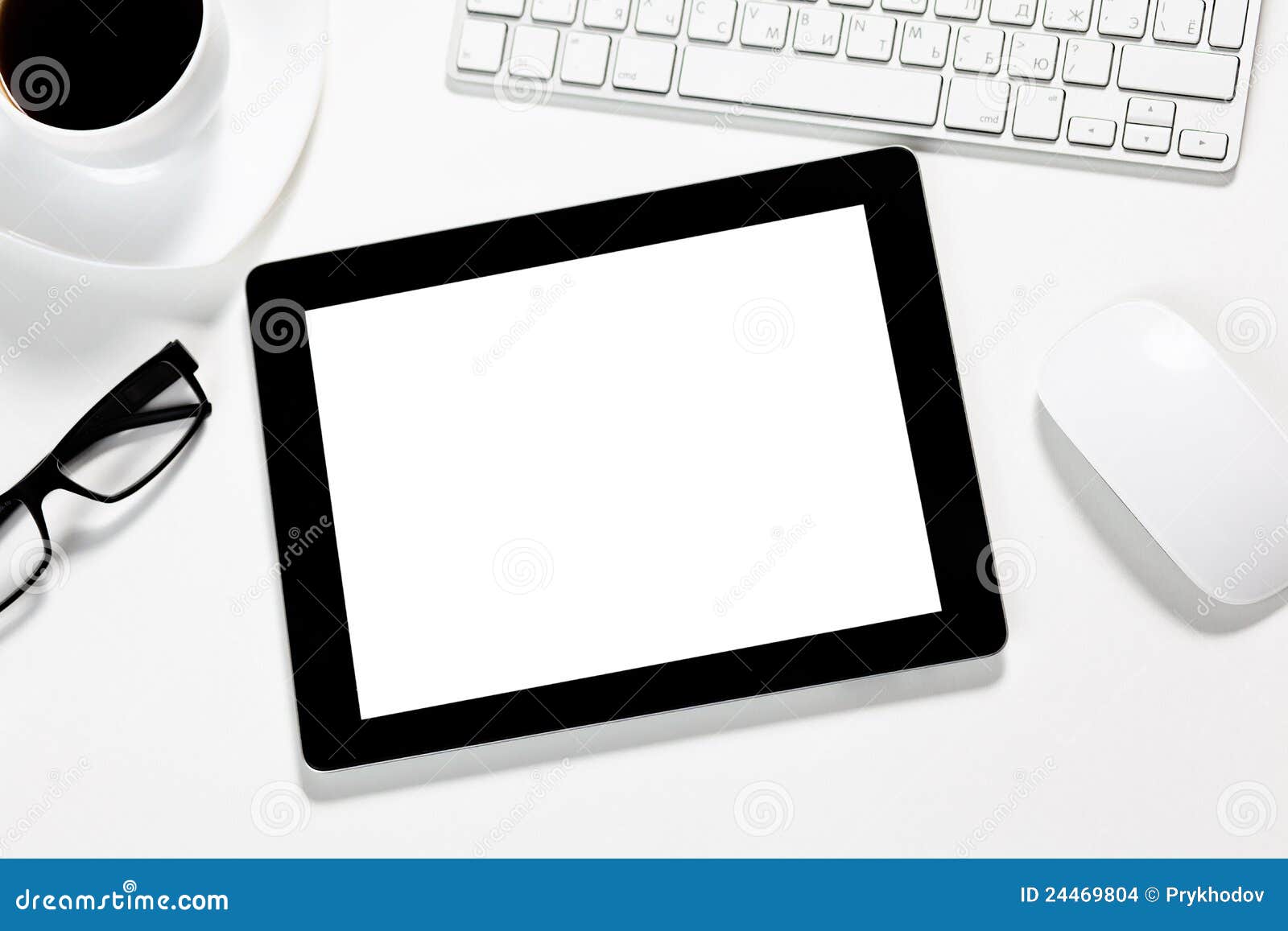 Tablet on the table stock photo. Image of monitor, desk - 24469804