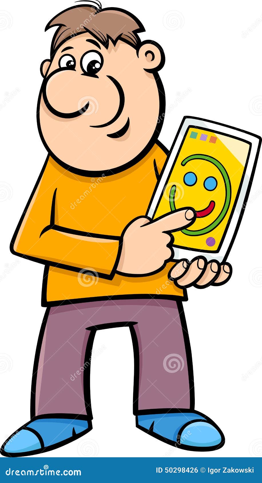 Tablet with Tablet Pc Cartoon Stock Vector - Illustration of clip ...