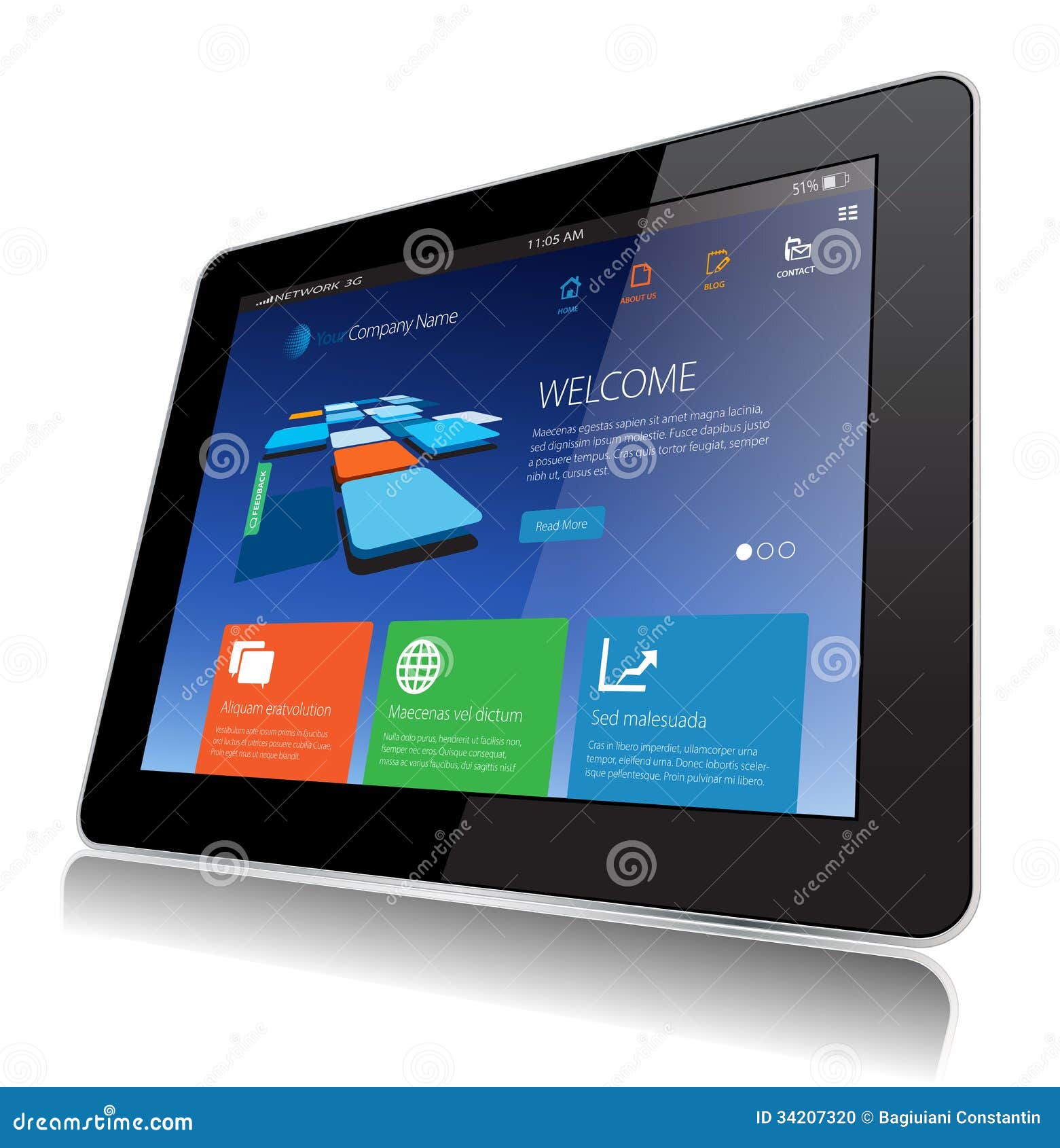 Tablet Technology stock vector. Illustration of blue - 34207320