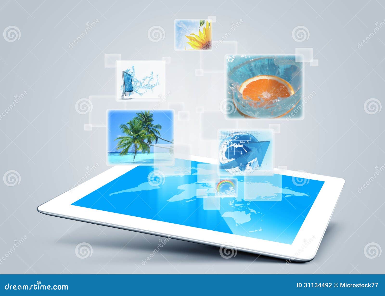 Tablet Tecnology Background Stock Illustration - Illustration of system ...