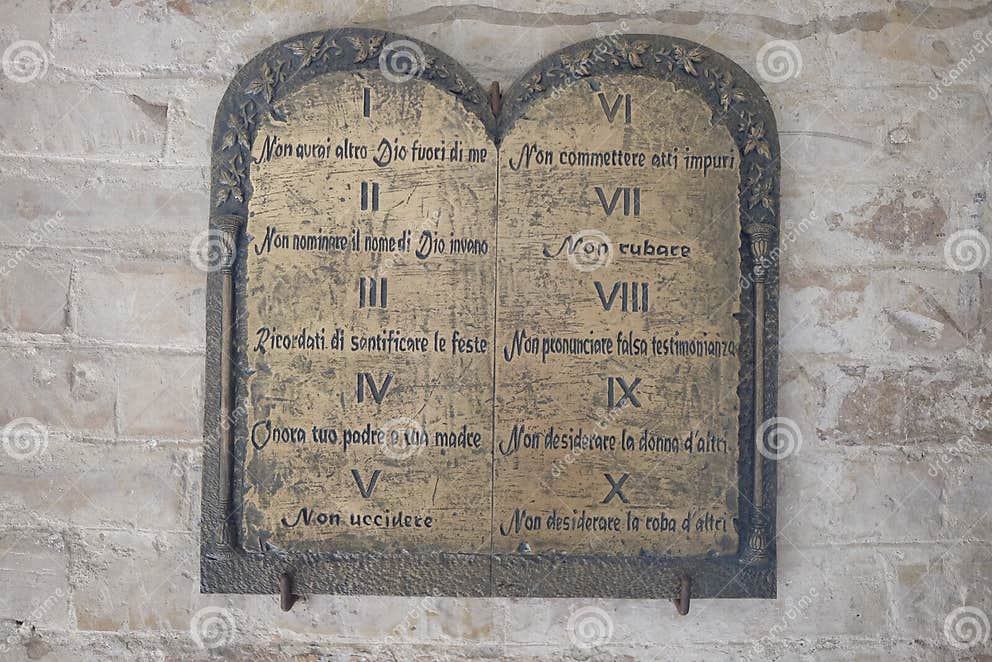 Tablet of the Ten Commandments Stock Image - Image of catholic, social ...