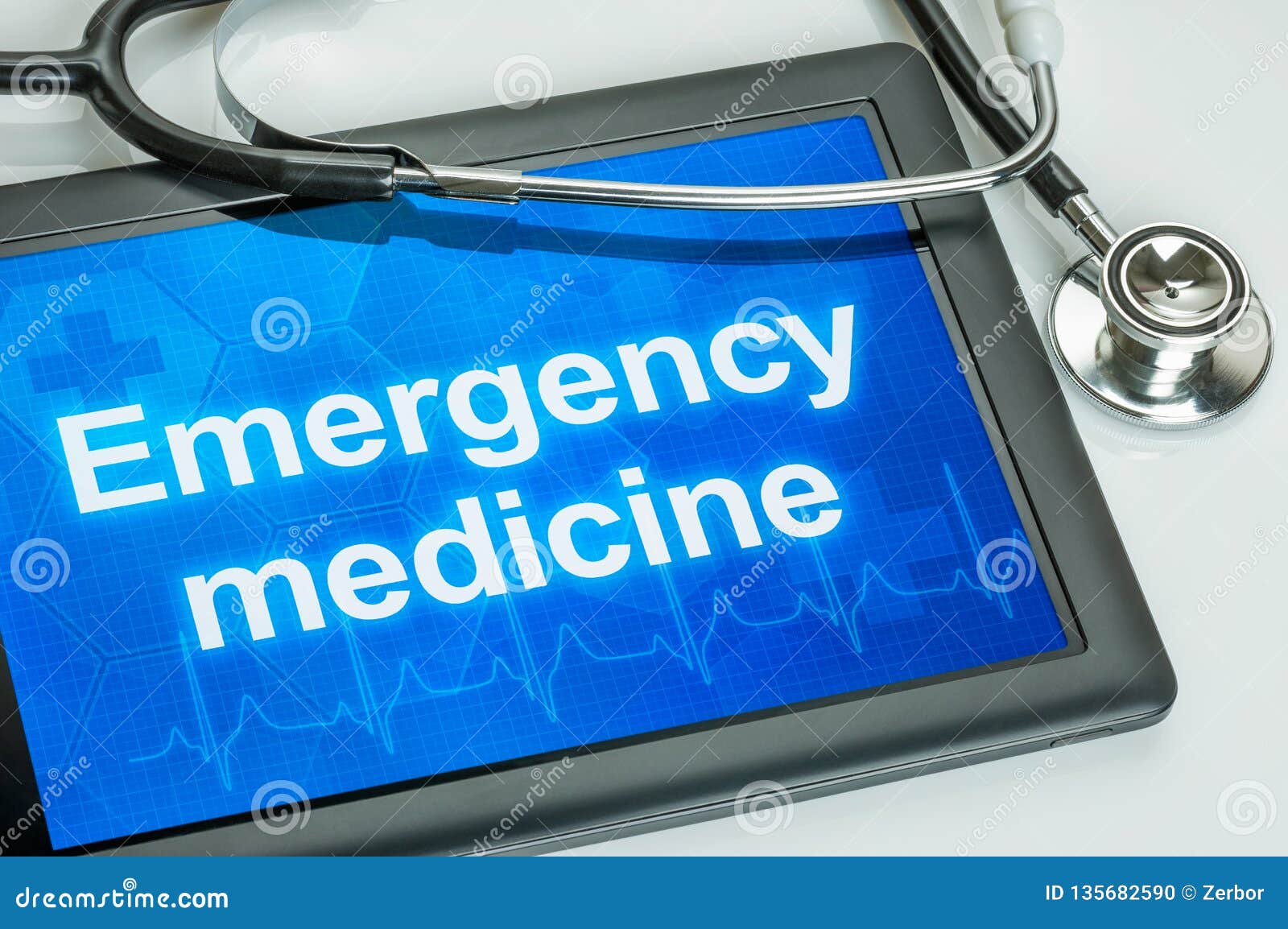 Tablet with the Text Emergency Medicine the Display Stock Photo - Image ...
