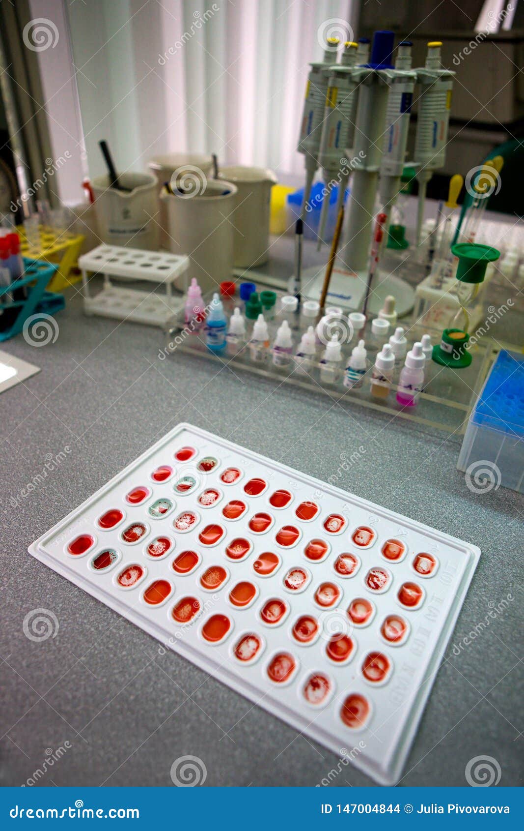 Tablet To Determine the Blood Group in the Laboratory Stock Photo ...