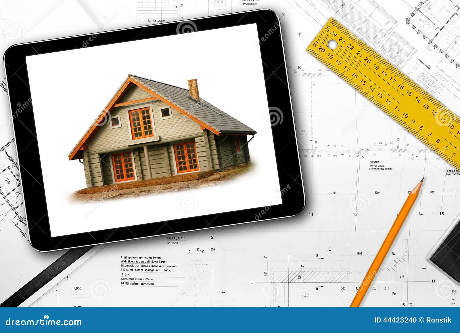 Architect Draft, Modern House Royalty-Free Stock Image | CartoonDealer ...