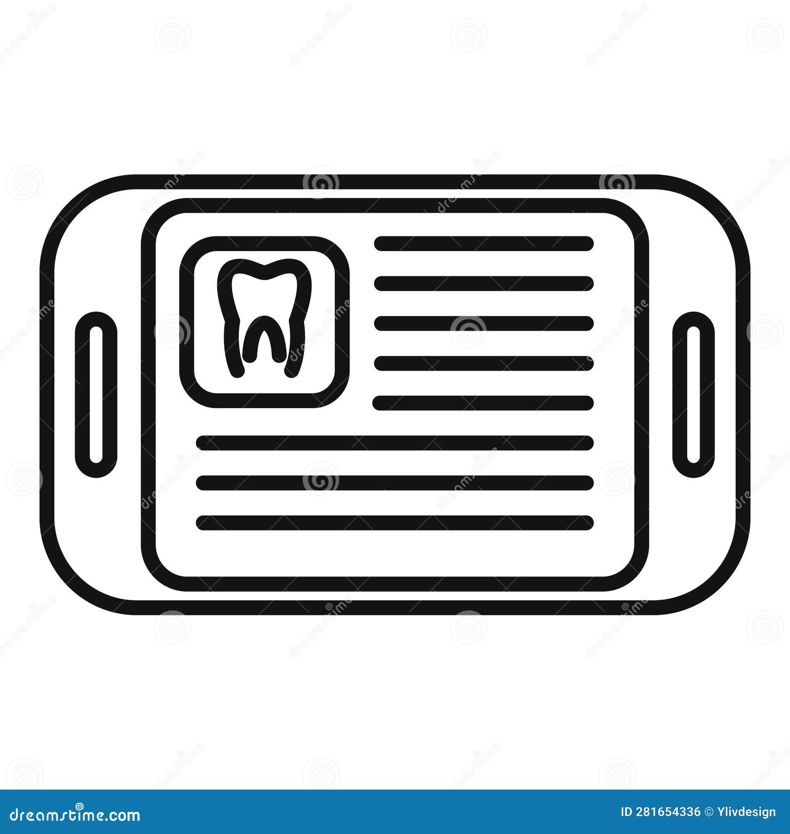 Tablet Tooth Report Icon Outline Vector. Patient Doctor Stock ...