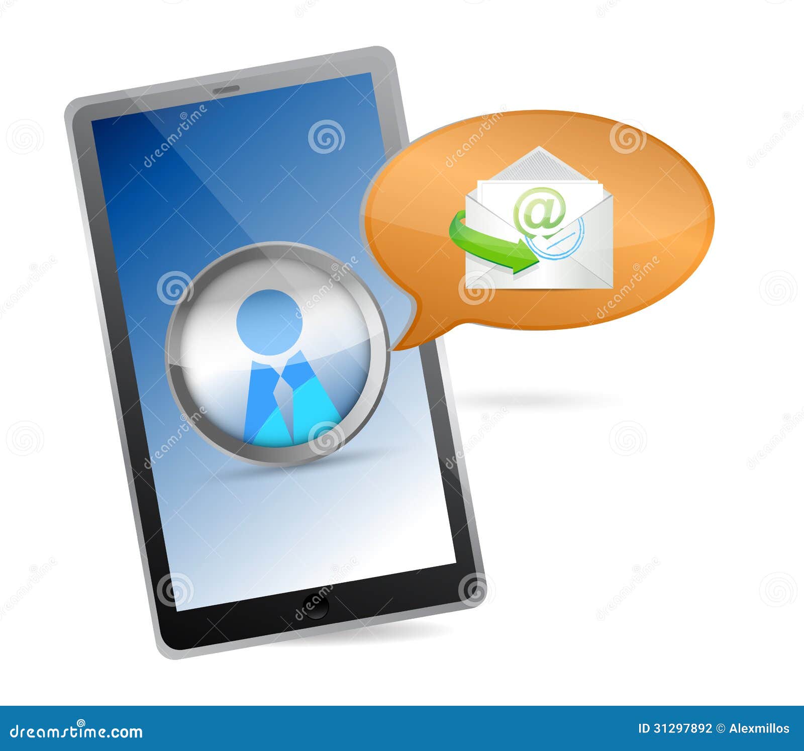 Tablet with Touchscreen - Message Concept. Stock Illustration ...