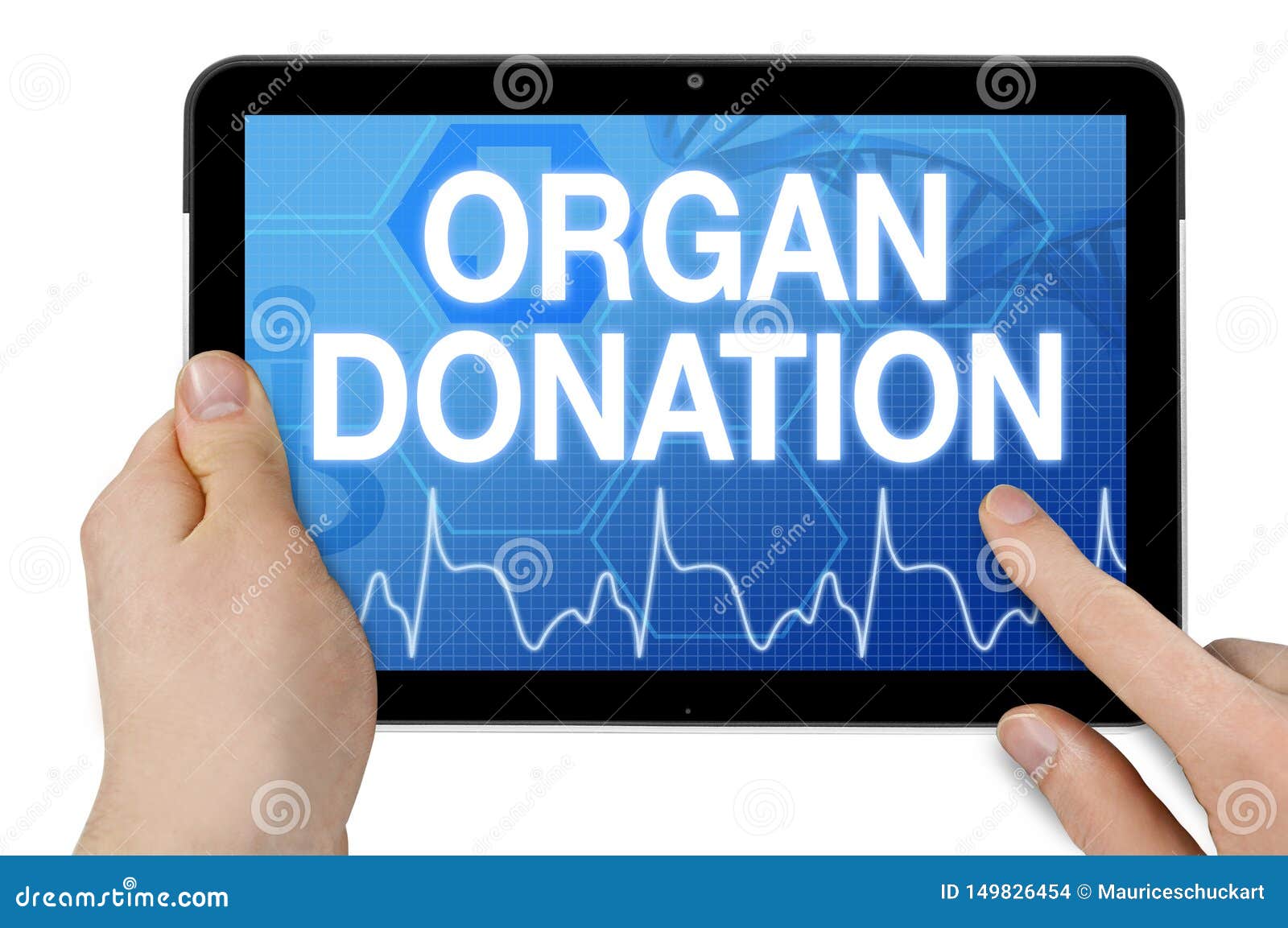 Tablet with Touchscreen and Organ Donation Stock Photo - Image of donor ...