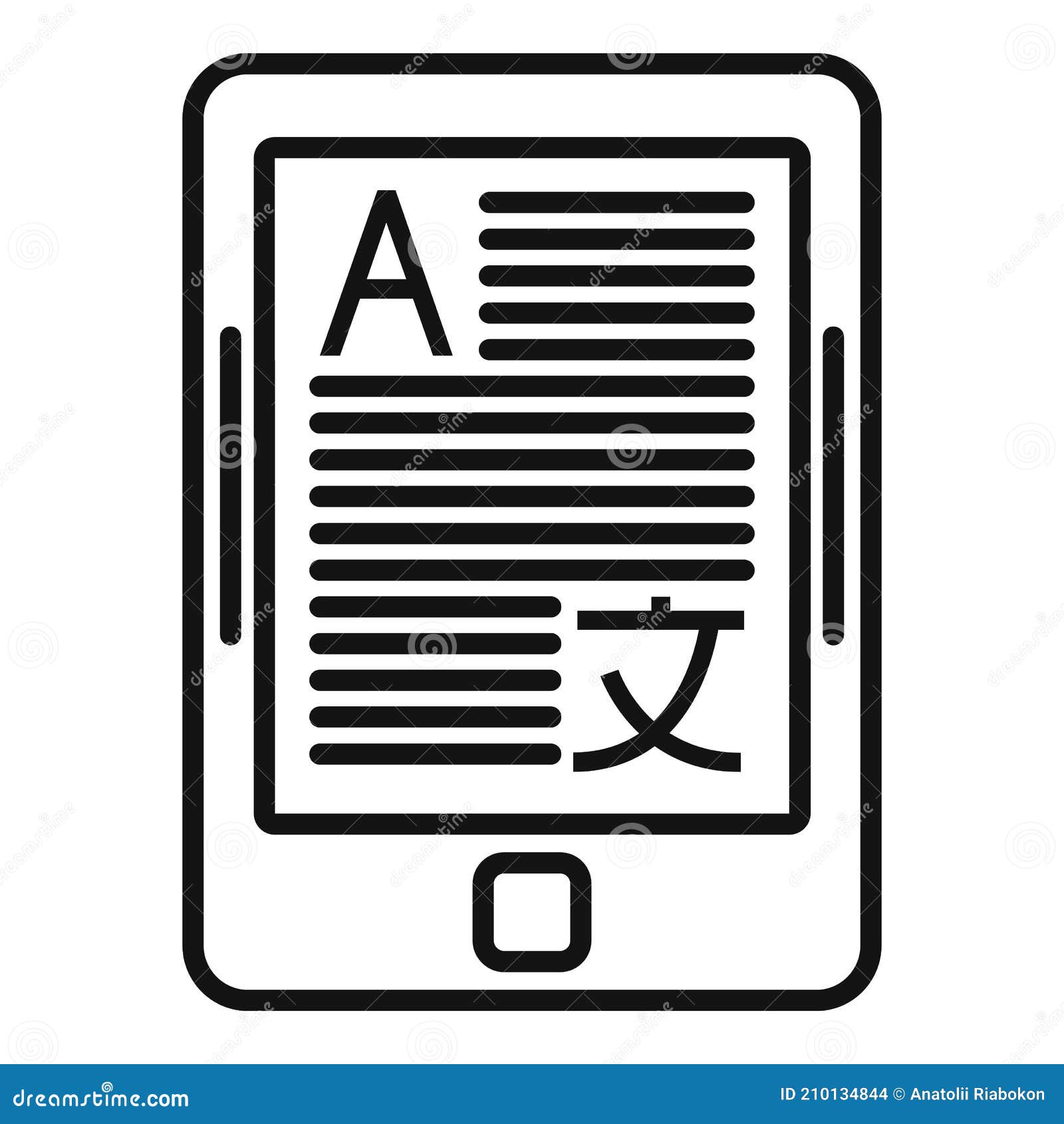 Tablet Translator Icon, Outline Style Stock Vector - Illustration of ...
