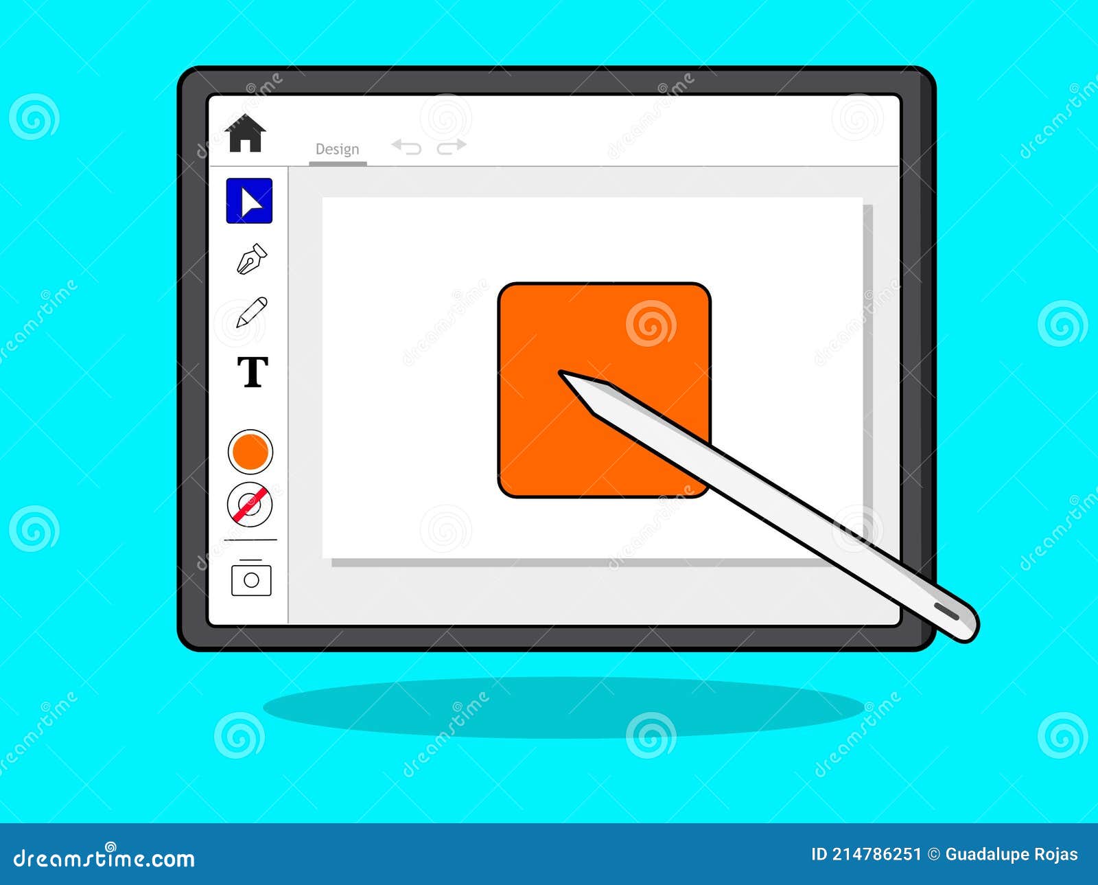 Tablet Turned on, with a Vector Making Program and a Capacitive Drawing ...