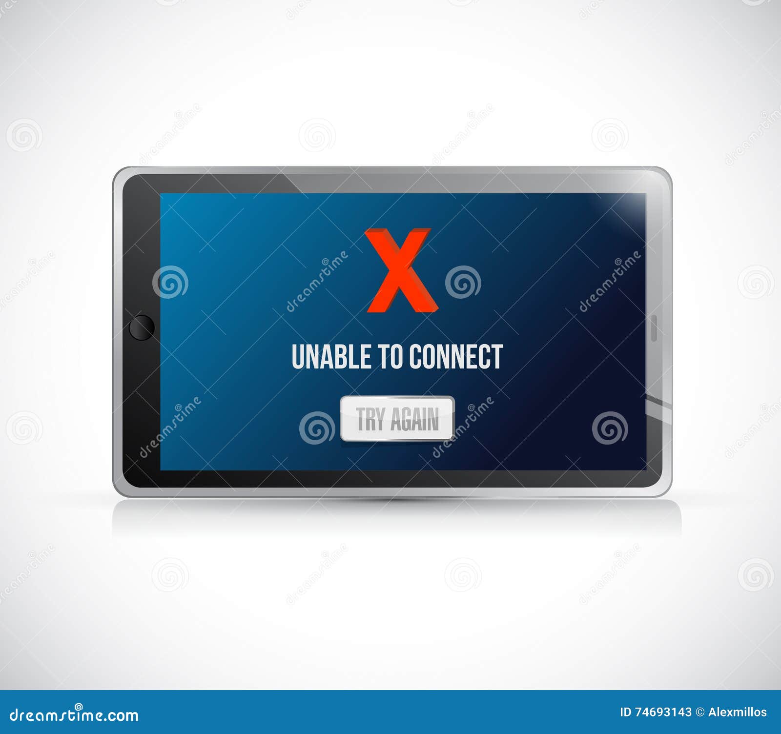 Tablet Unable To Connect Message Sign Concept Stock Image - Image of ...