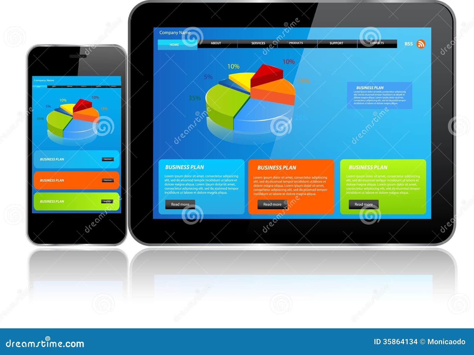 Tablet und Smartphone vektor abbildung. Illustration von geschäft ...
