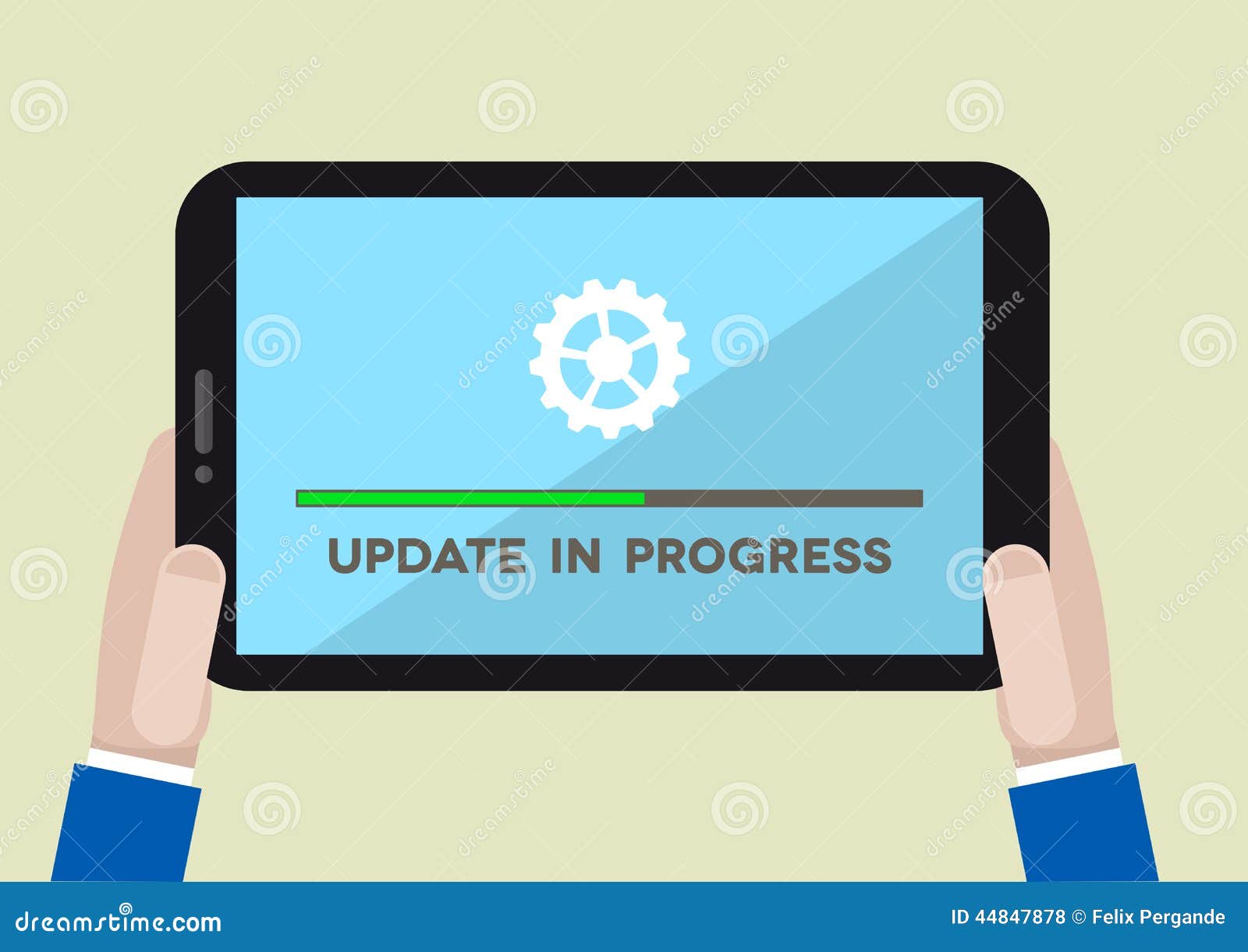 Tablet update stock illustration. Illustration of installation - 44847878