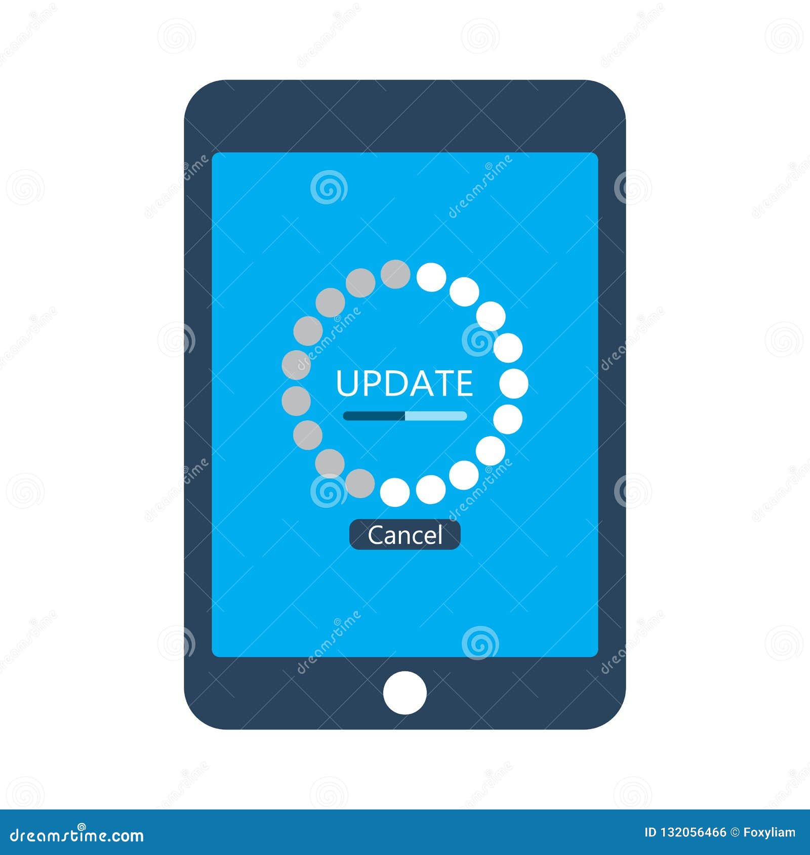 Tablet with update screen stock vector. Illustration of progress ...