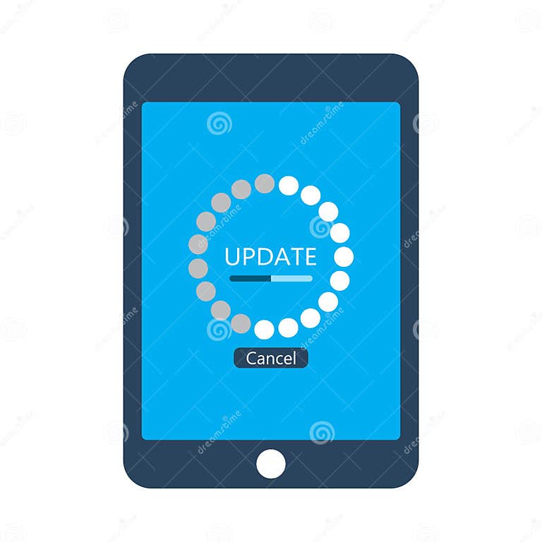 Tablet with update screen stock vector. Illustration of progress ...