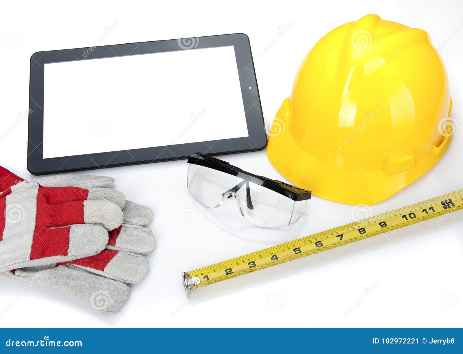 Tablet Used for Construction Blueprints Stock Image - Image of ...