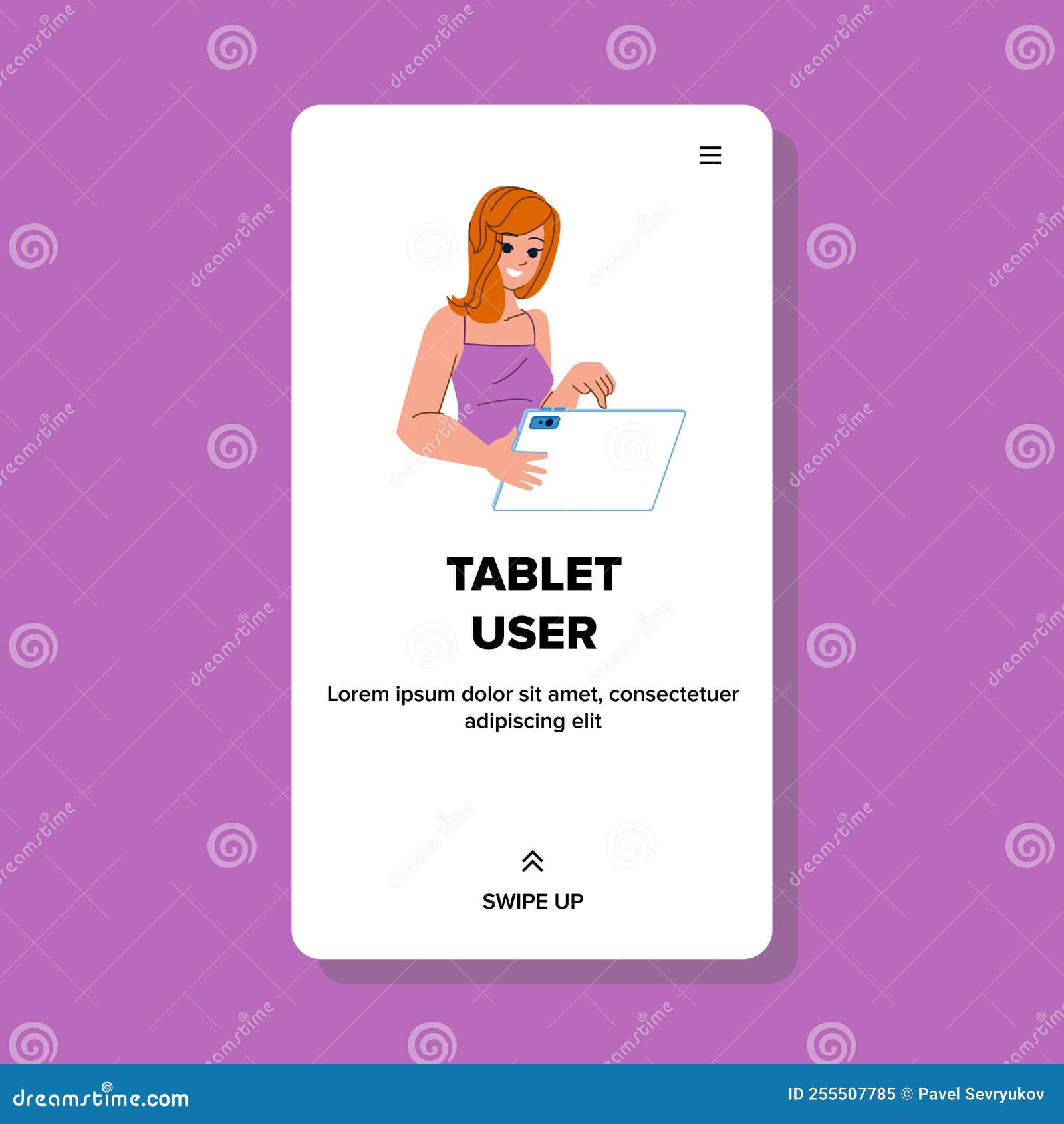 Tablet user vector stock illustration. Illustration of people - 255507785