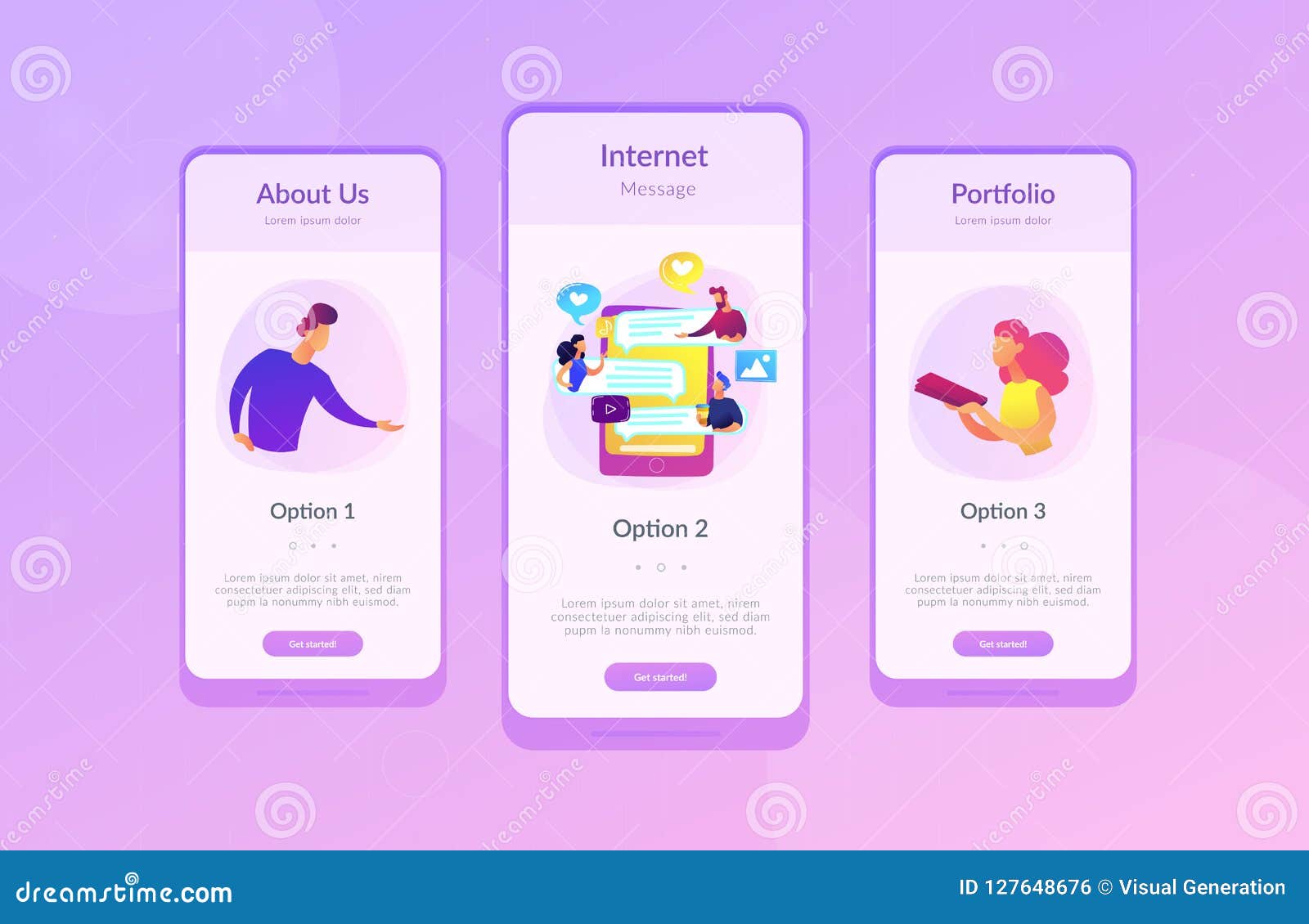 Internet Forum App Interface Template. Stock Vector - Illustration of ...