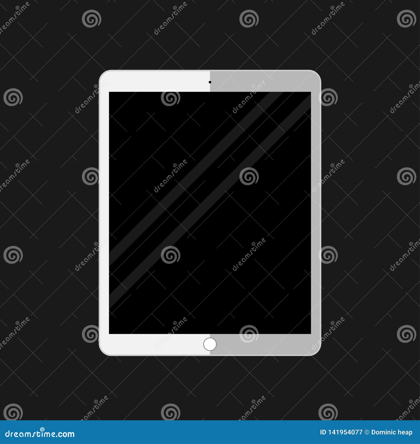 Tablet Vector in Flat Design Stock Vector - Illustration of simple ...