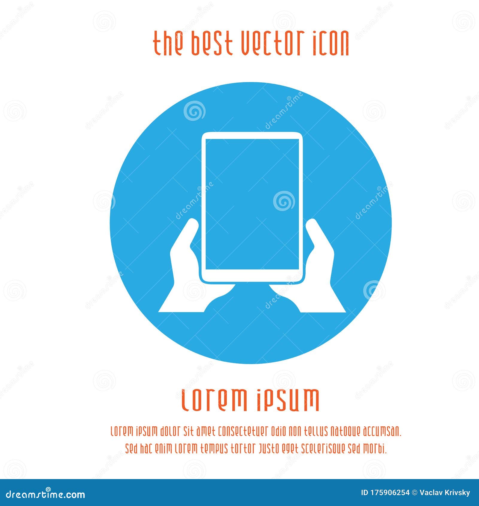 Tablet Vector Icon Eps 10. Hands Holding Tablet Simple Isolated Sign ...