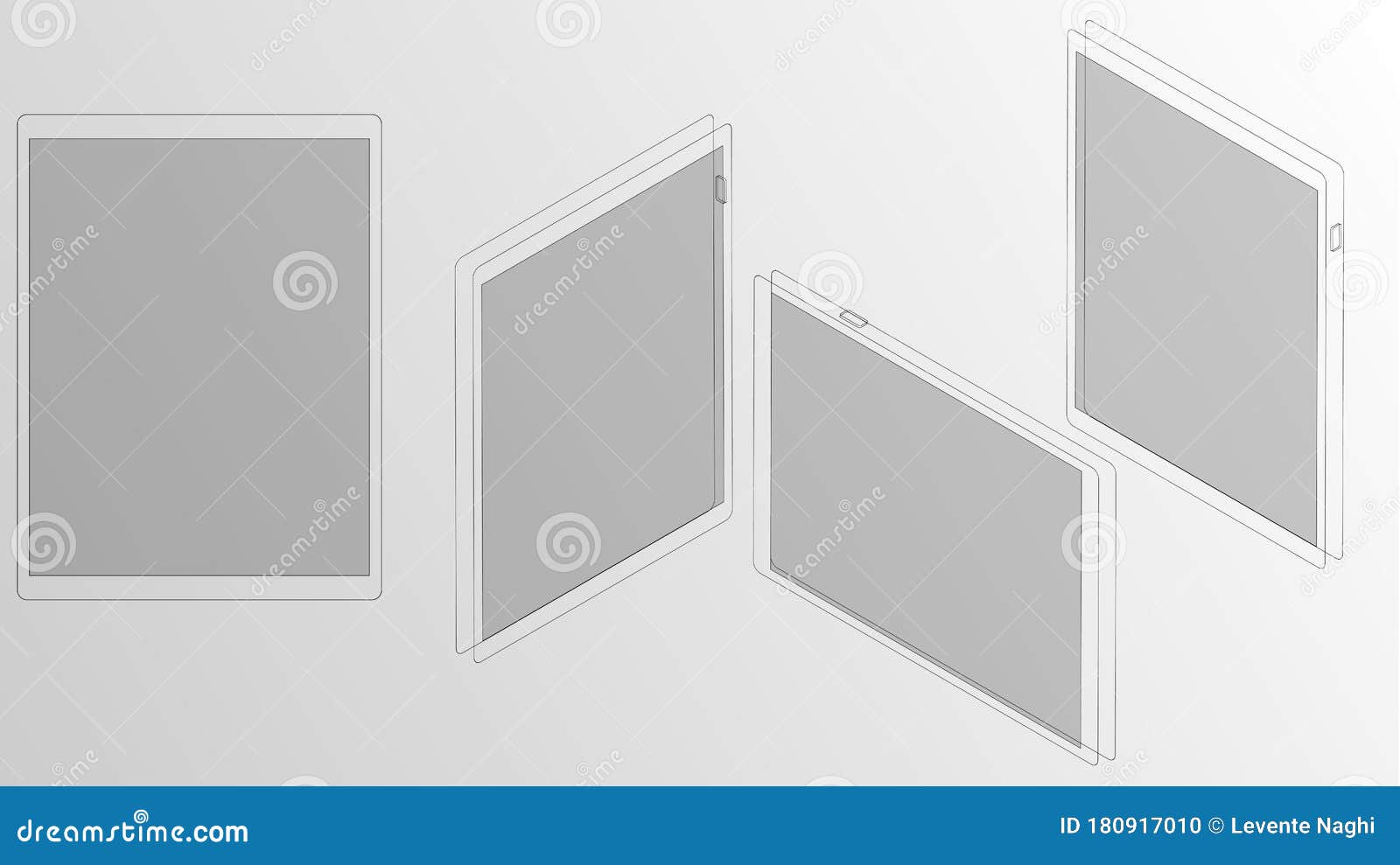Vector Illustration of an Isometric Conceptual Tablet Drawn from ...