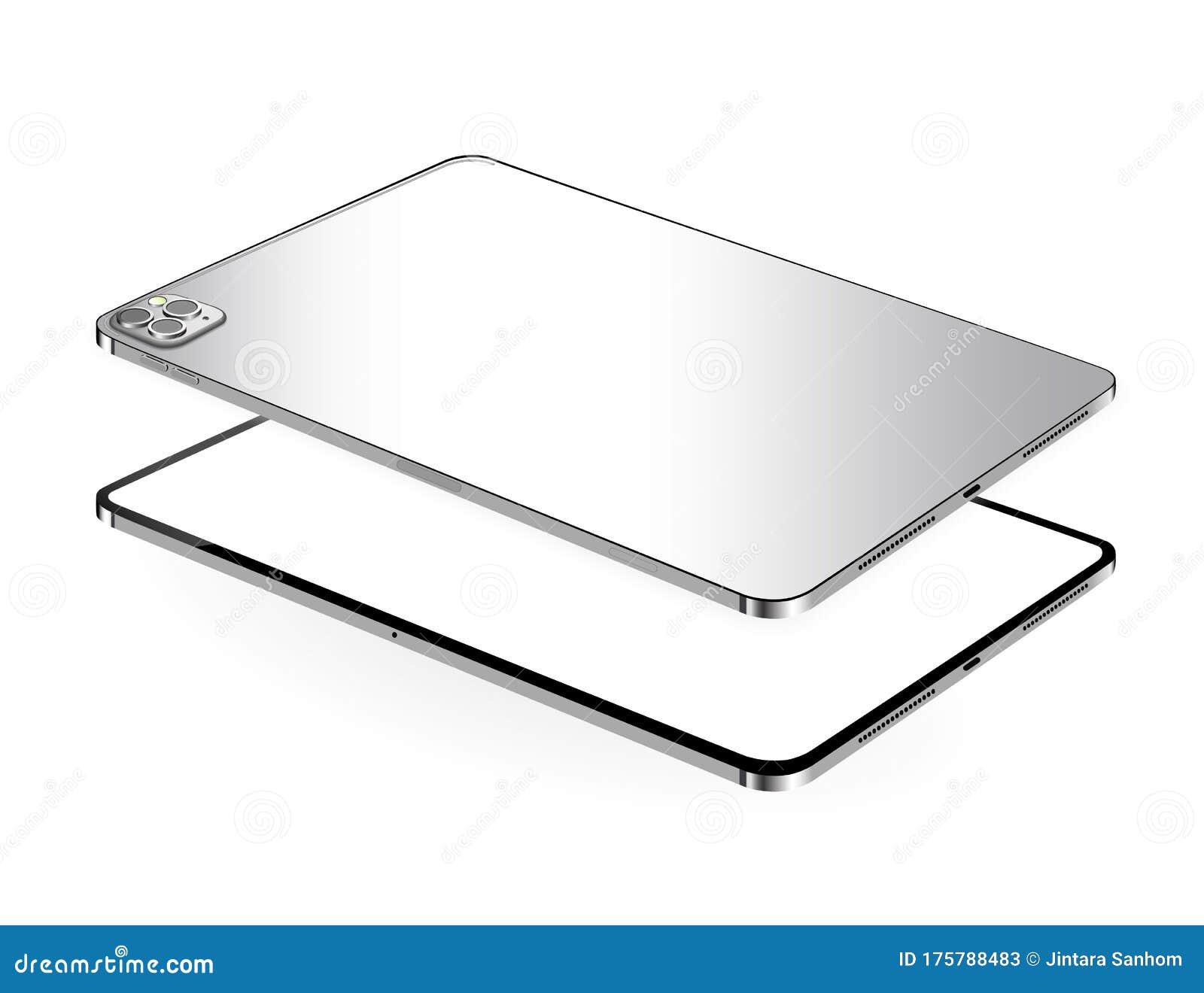 Tablet Vector Mock-up with Perspective View. Tablet PC Isolated on ...