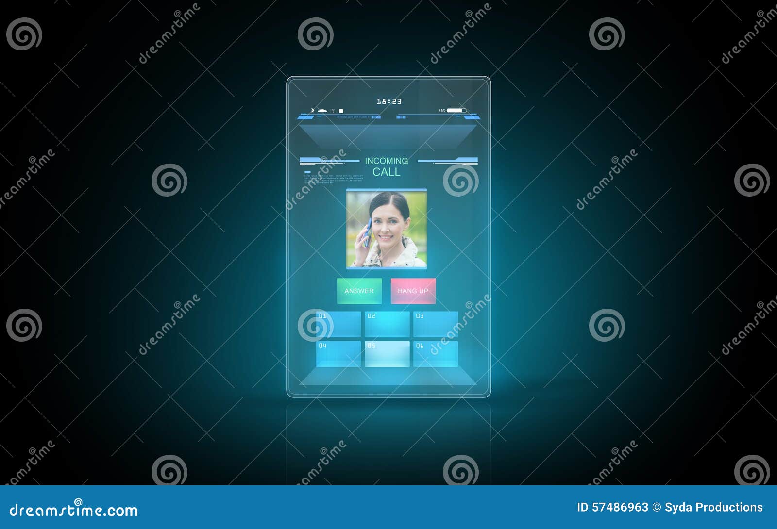 Tablet with Video Call Interface on Screen Stock Illustration ...