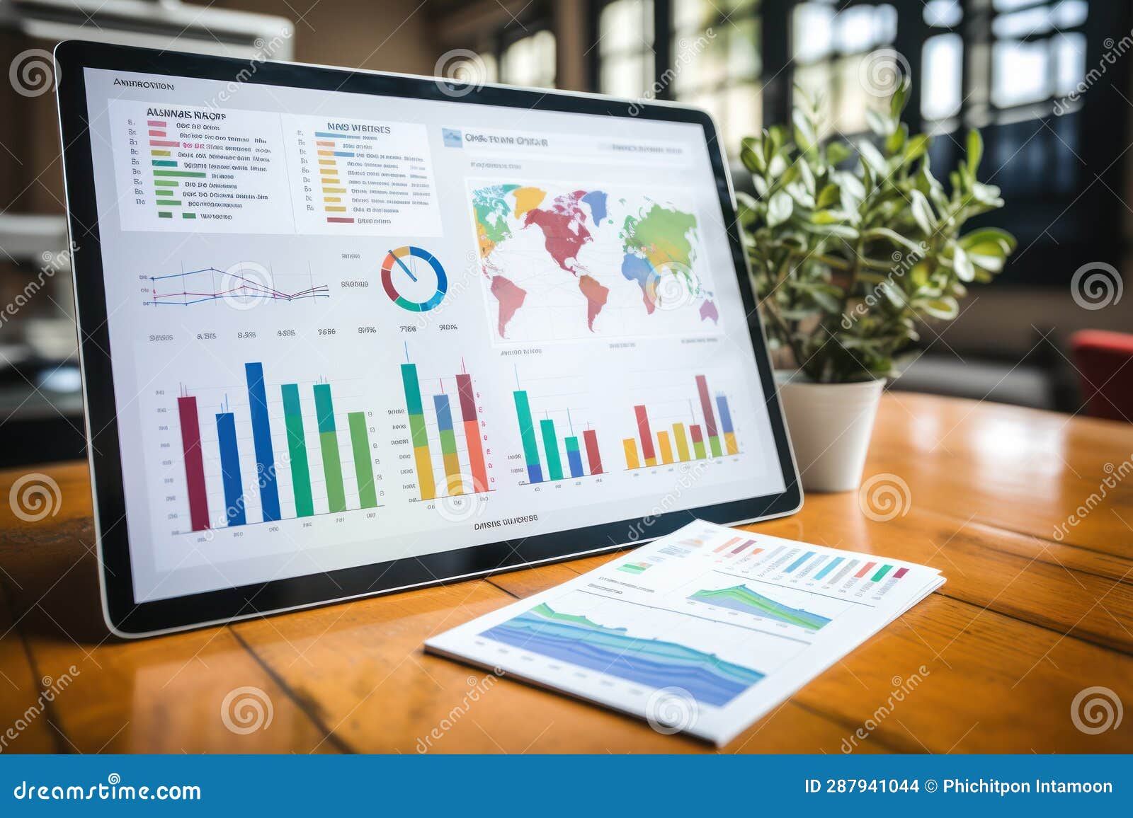Tablet View Dashboard Created with Generative AI Stock Illustration ...