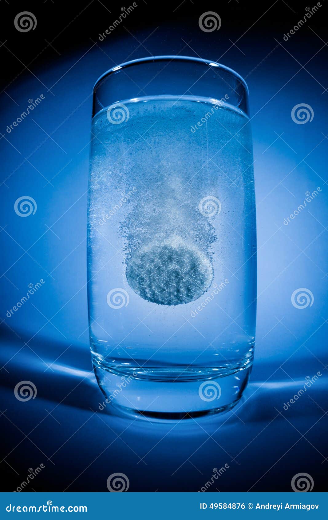 Tablet in a water glass stock photo. Image of injury - 49584876