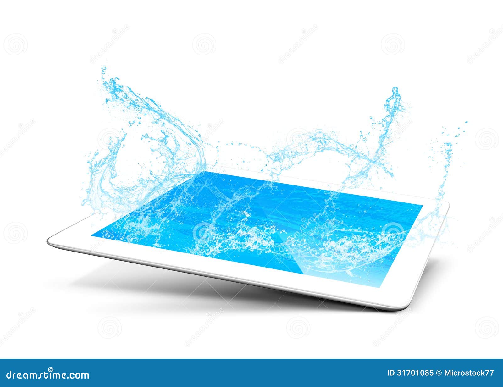 Tablet water stock illustration. Illustration of computer - 31701085