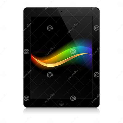 Tablet with wave stock vector. Illustration of internet - 22793316
