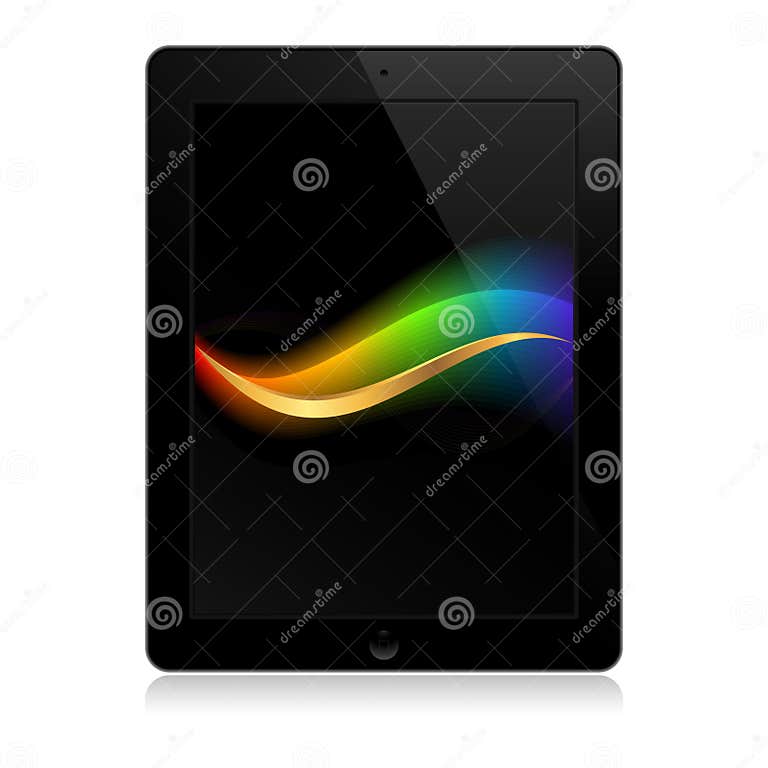 Tablet with wave stock vector. Illustration of internet - 22793316