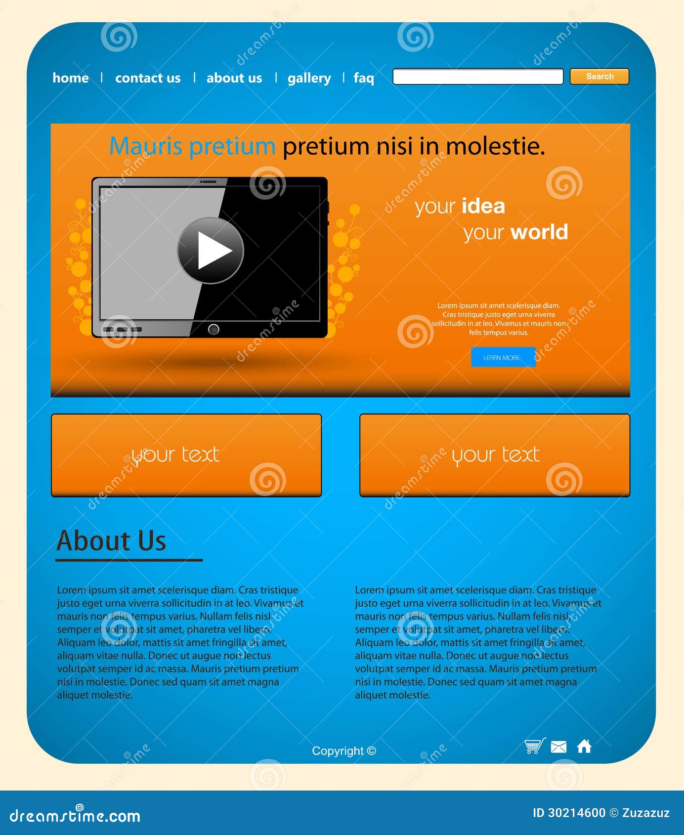 Tablet website template stock vector. Illustration of comunication ...