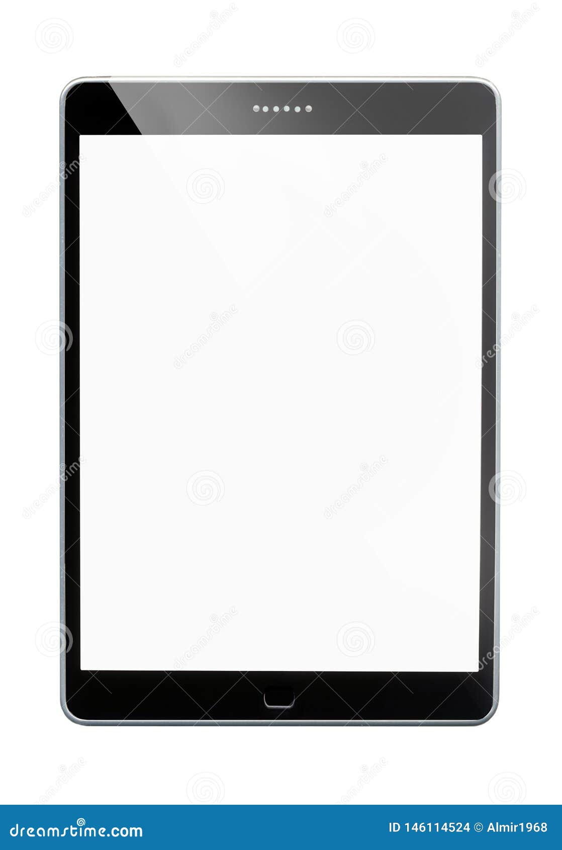 Tablet on white background stock photo. Image of advertising - 146114524