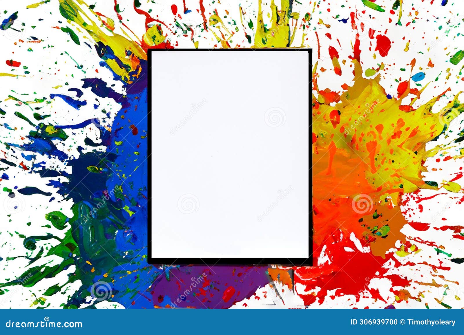 Tablet with a White Screen Used To Create Against a Colorful Paint ...