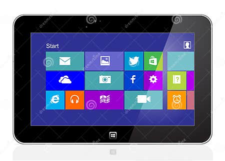 Tablet with windows 8 editorial image. Illustration of microsoft - 35817285