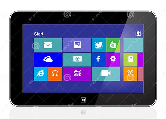 Tablet with windows 8 editorial image. Illustration of microsoft - 35817285